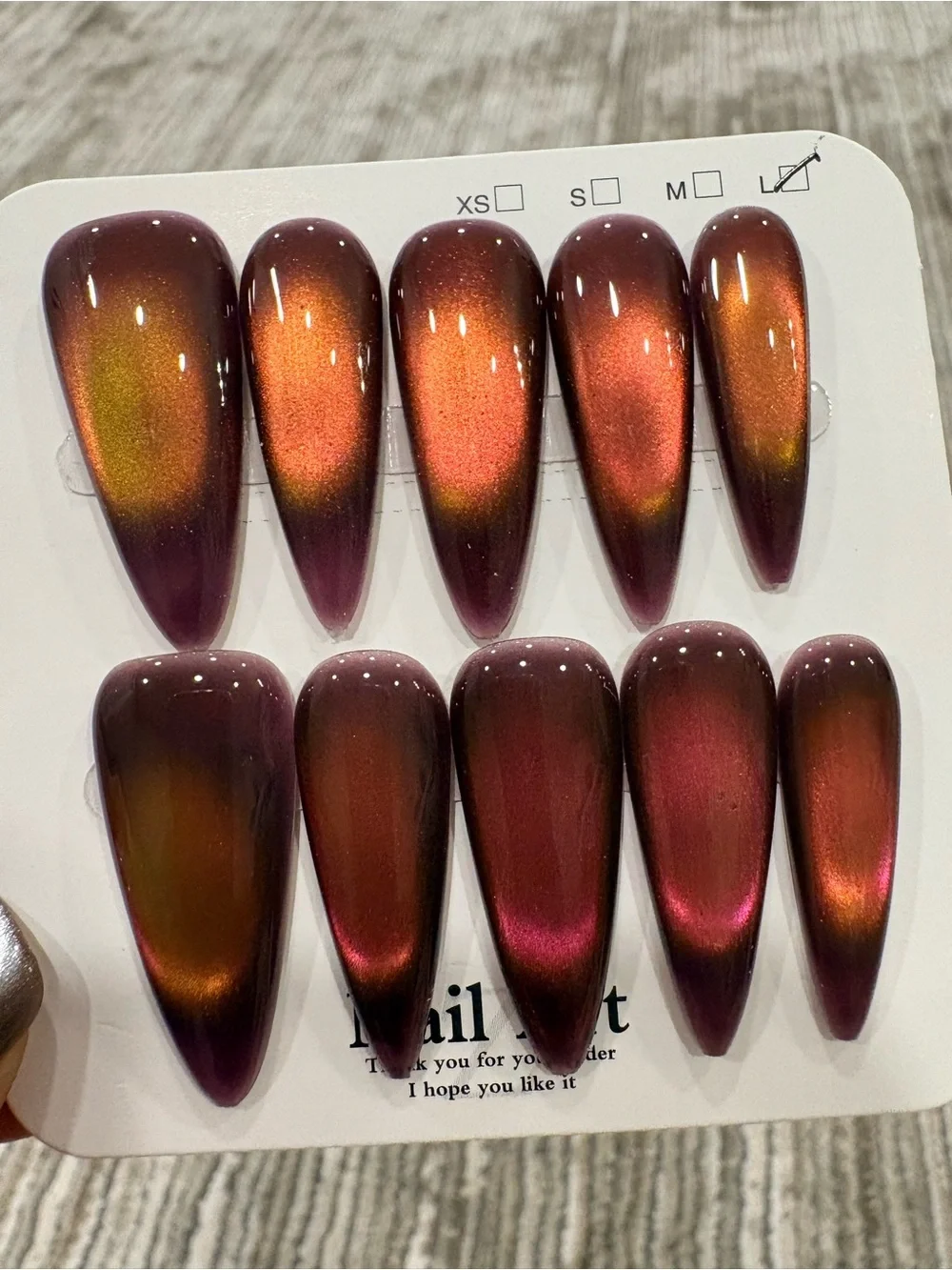 Makeup | Cat Eye Stiletto Presson Nails Iridescent Gold To Pink | Poshmark